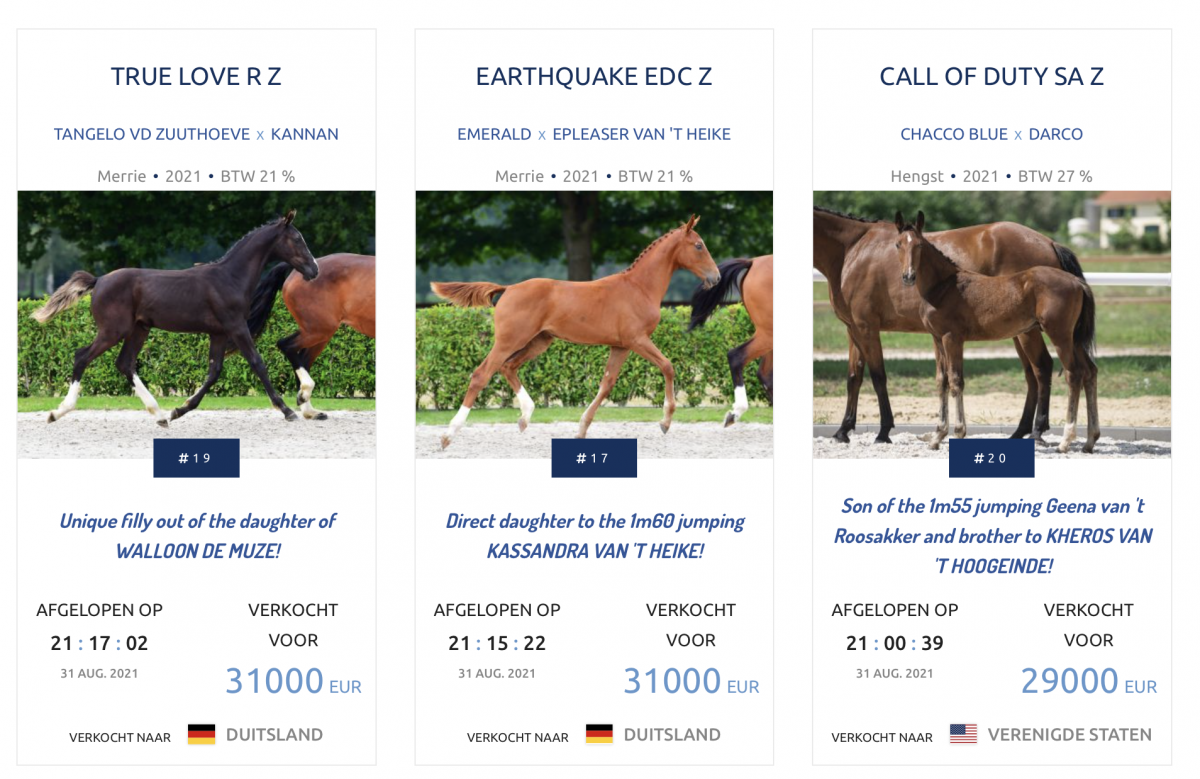 Two auction toppers during Z Online Auction